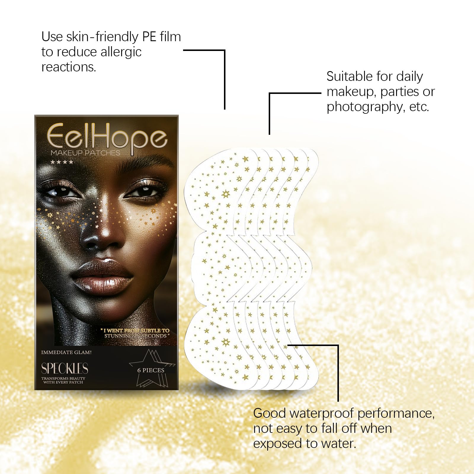 6PCS Glitter Freckles, Sparkle Freckles, Glitter Freckles Tattoo ...