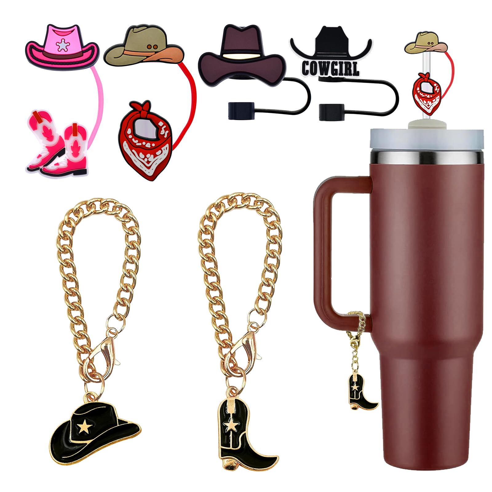 Amazon.com: Western Straw Cover Cap, Cowboy Hat Straw Toppers ...