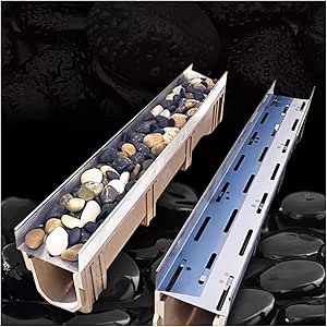 Amazon.com: French Drain Kit with Metal Drainage Ditch Cover, Yard ...