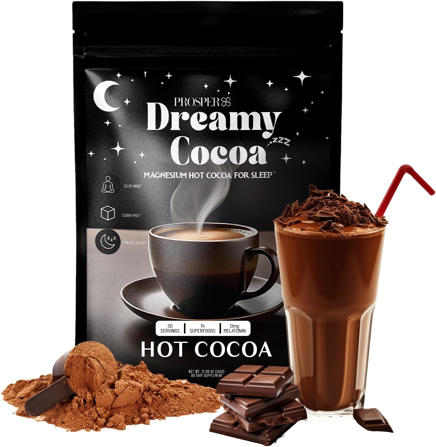 Amazon.com : Prosper Magnesium Hot Cocoa - Melatonin & Sugar Free Cocoa ...