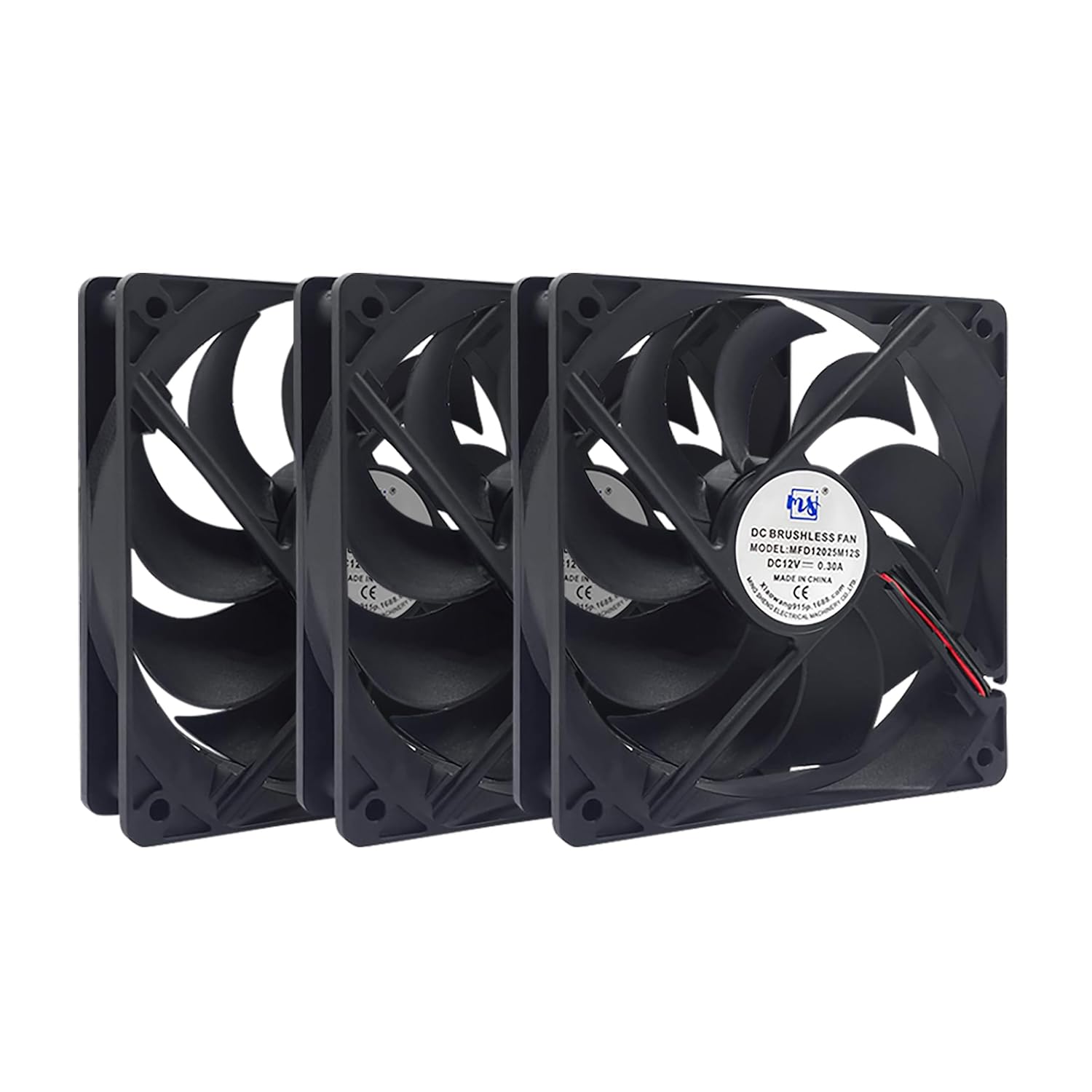 Amazon.com: 3 Packs Strong Quite Fan 120mm x 120mm x 25mm Computer Case ...