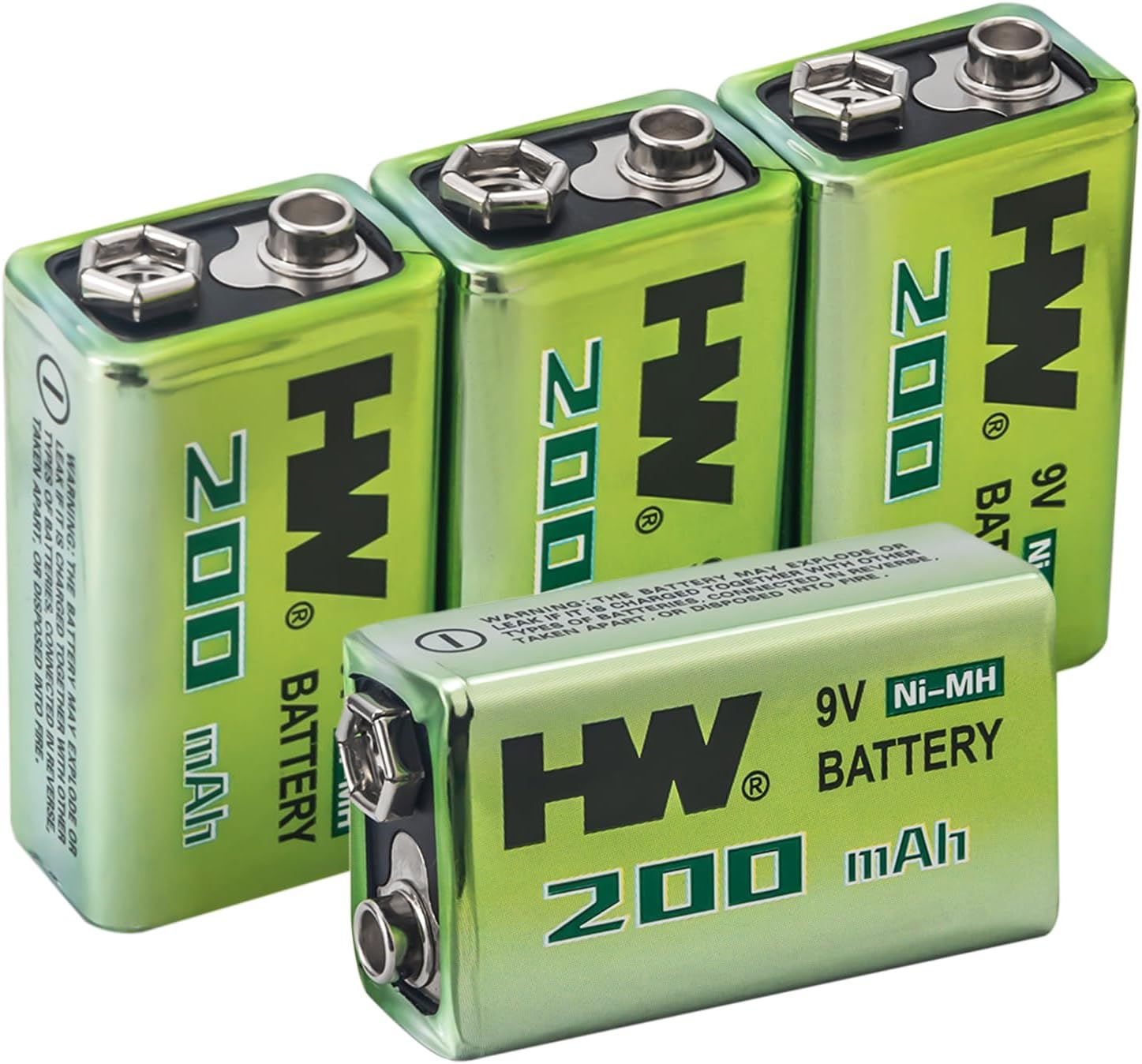 Amazon.com: HW 9V Rechargeable Batteries for Smoke Detector, 4 Pack ...