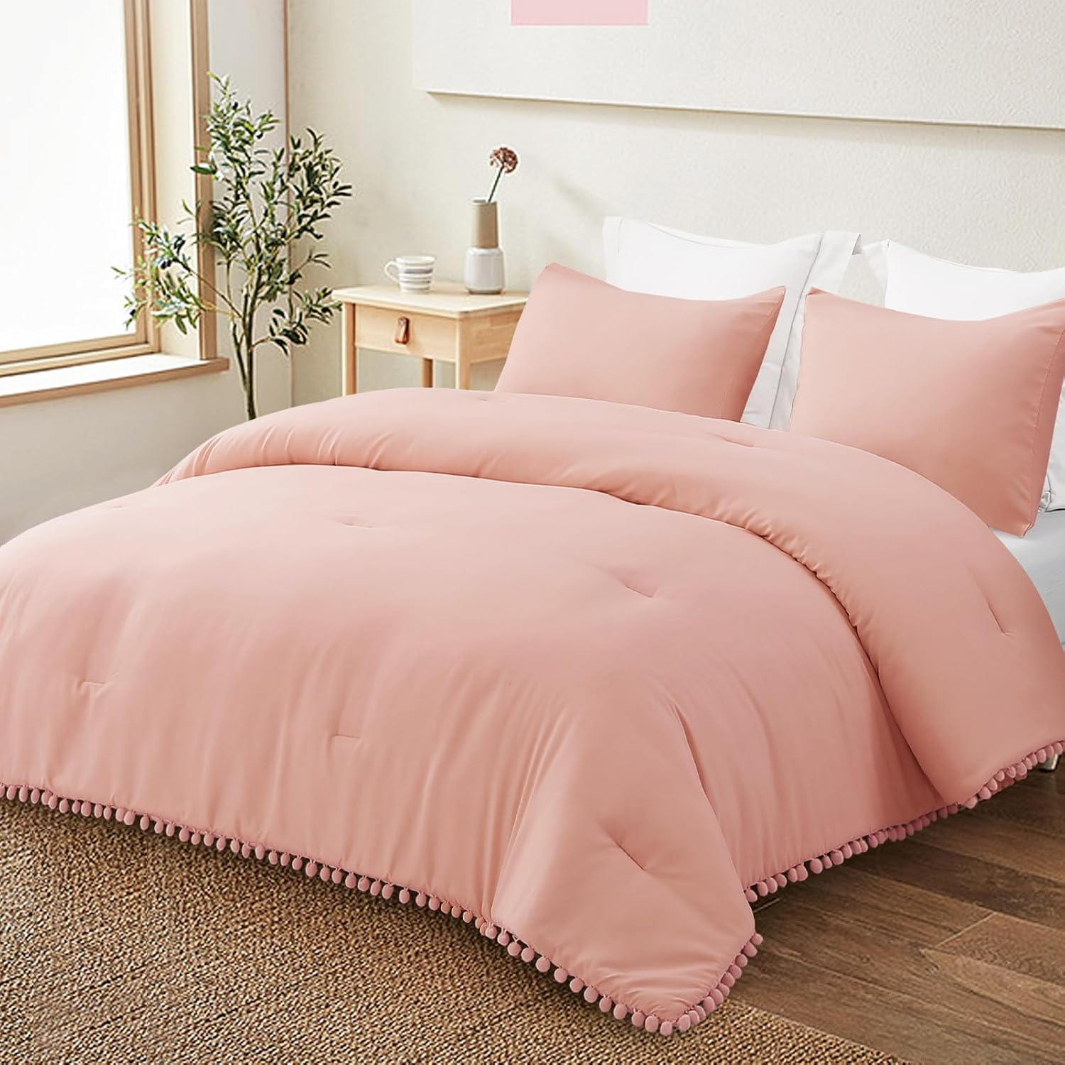 Amazon.com: Exclusivo Mezcla Boho Pom Pom Ball Fringe Twin Comforter ...