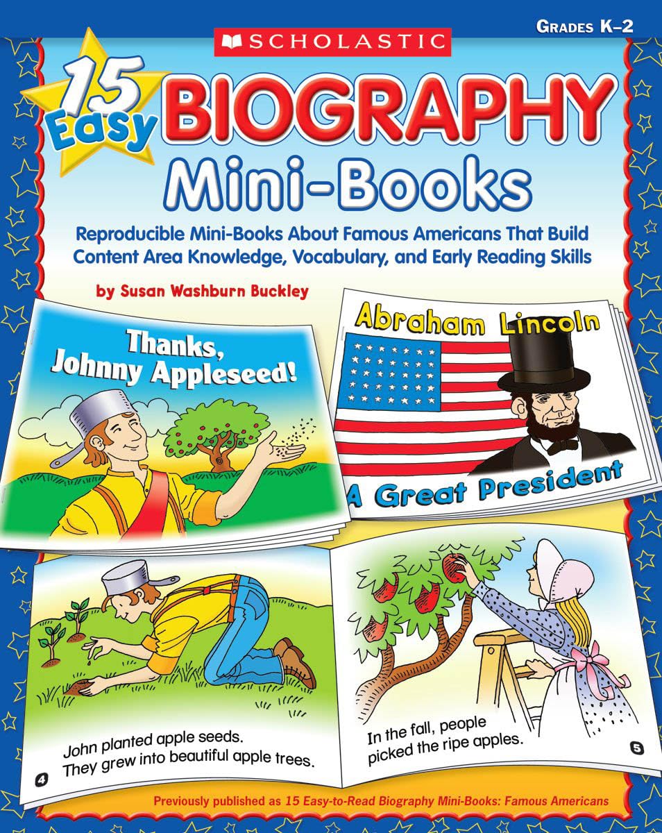15 Easy Biography Mini-Books: Reproducible Mini-Books About Famous ...
