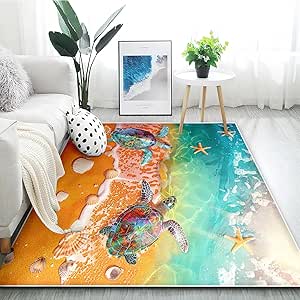 Amazon.com: Sea Turtle 2×3 Rugs for Living Room,Ocean Beach Area Rug ...