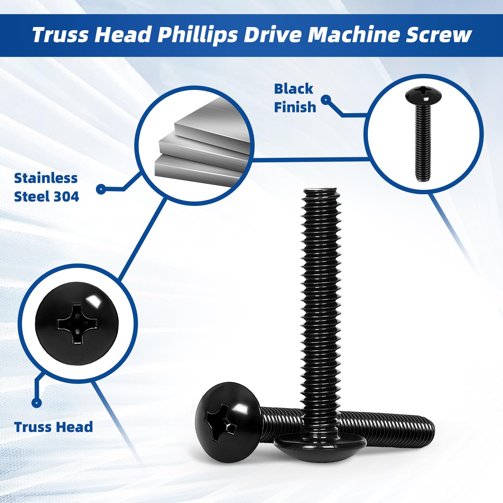 Snapklik.com : Bykonh #10-24 X 3/4" Truss Head Machine Screws