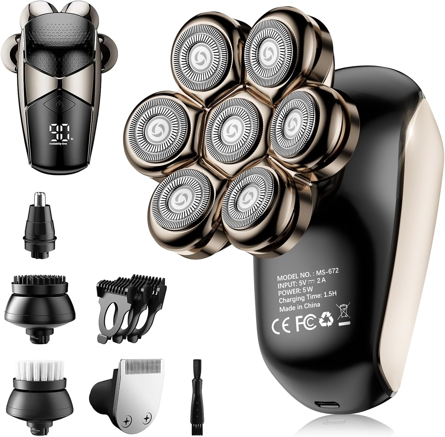 Amazon.com: Microtouch Titanium Electric Head Shaver - Rechargeable ...