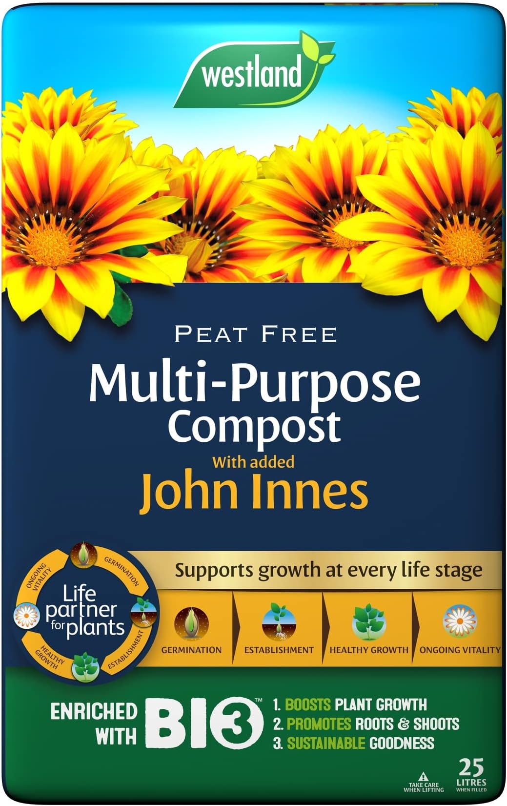 Westland Multi Purpose Compost with John Innes Peat Free 25L (10100177 ...