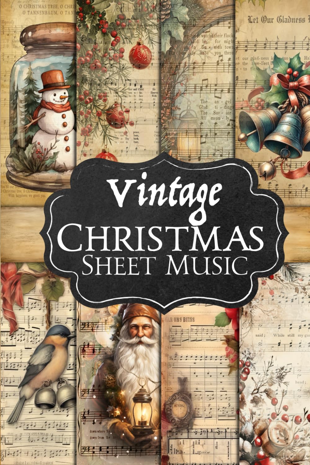 Vintage Christmas Sheet Music: 36 Decorative Sheets Scrapbook Paper For ...