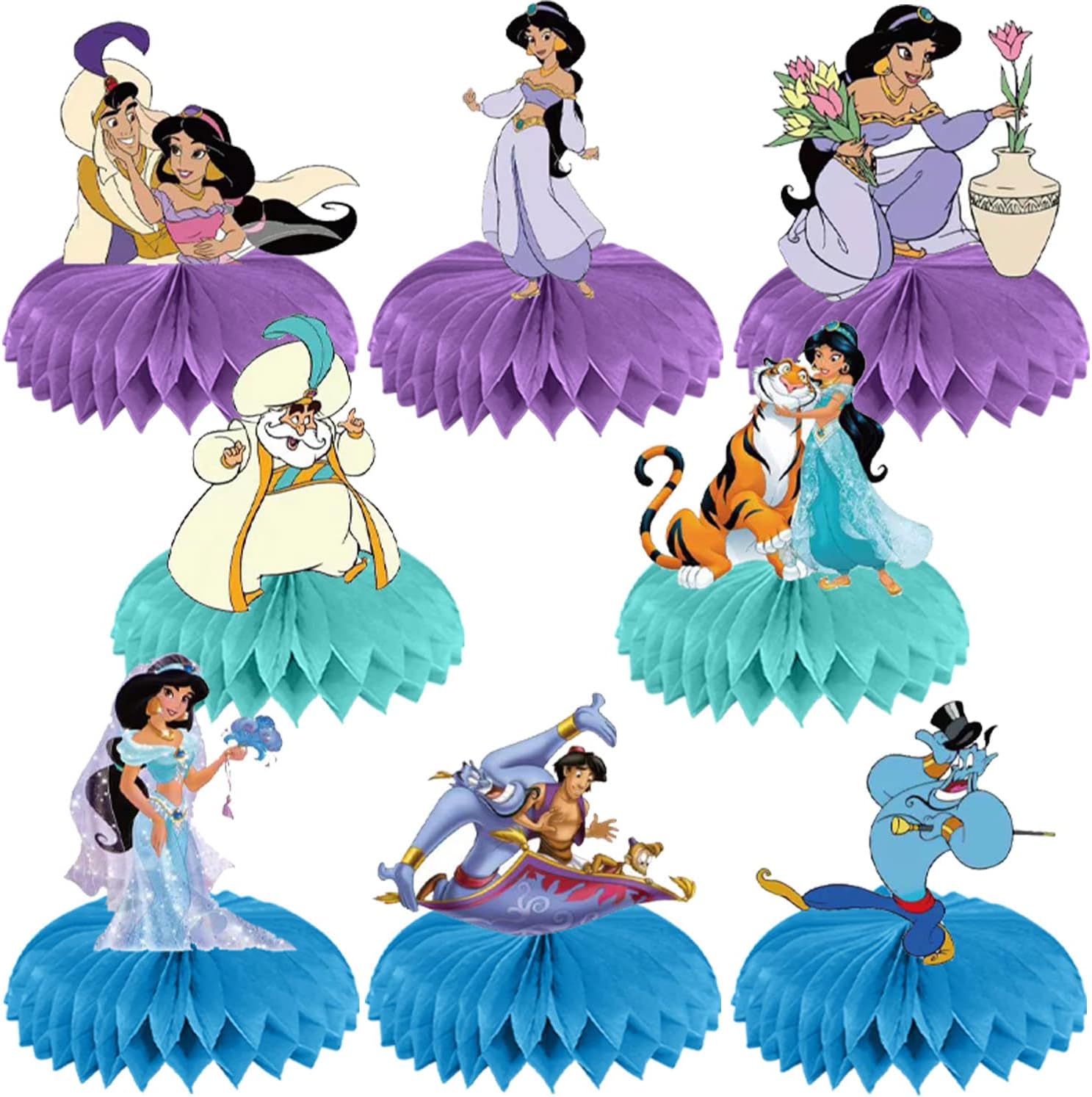Amazon.com: 8Pcs Aladdin Birthday Party Supplies,Jasmine Aladdin Theme ...