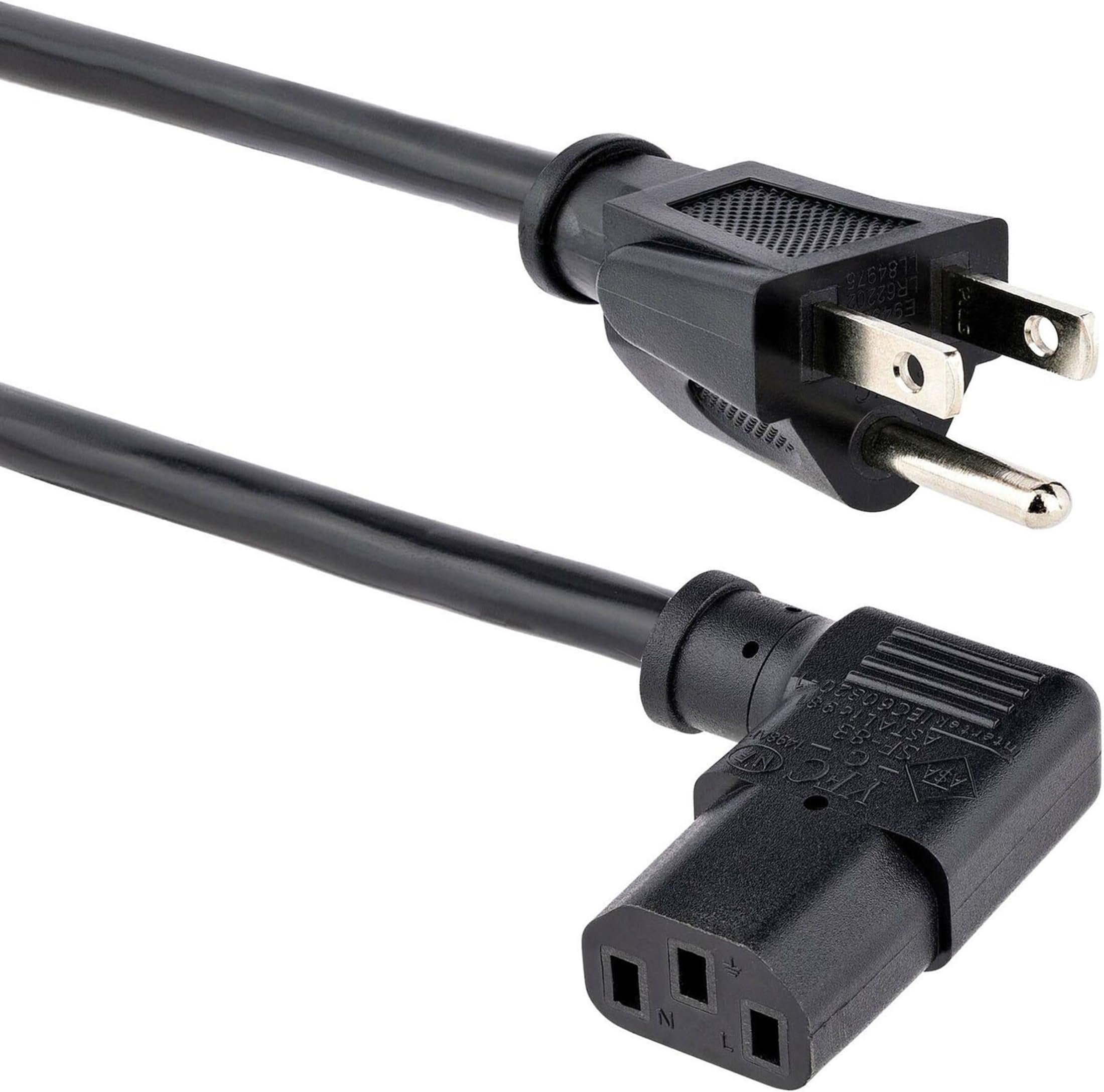 Amazon.com: StarTech.com 10ft (3m) Computer Power Cord, 18AWG, NEMA 5 ...