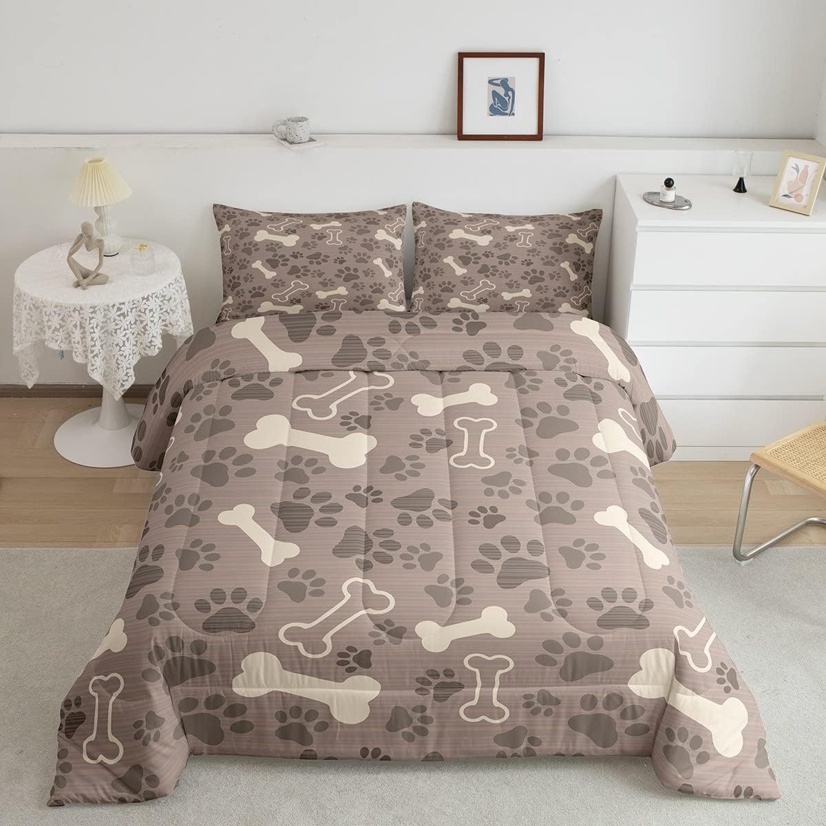 Amazon.com: Homewish Dog Bone Pattern King Size Comforter Set,Kids ...