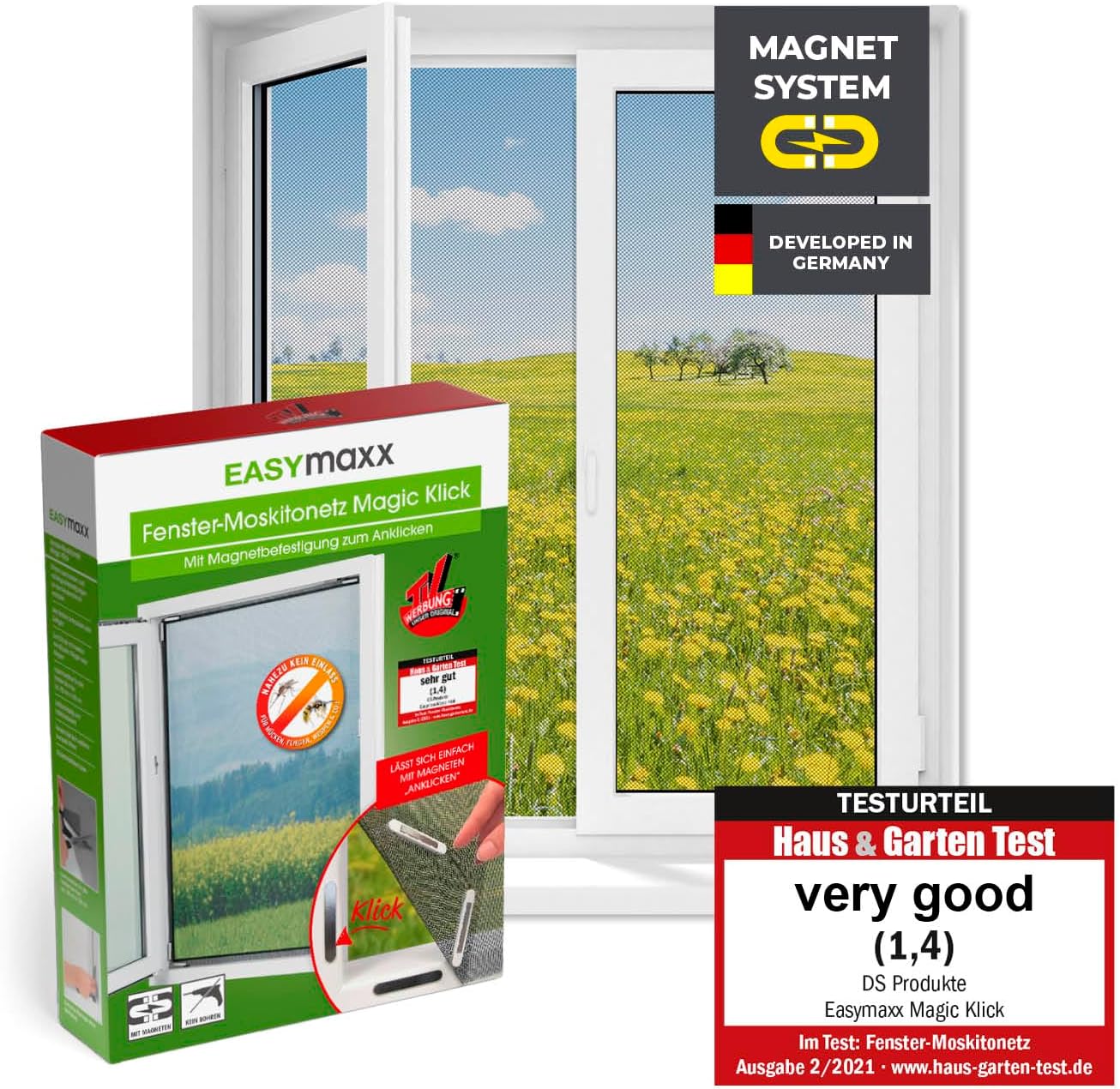 EASYmaxx fly screen for windows with Magic Click | Mosquito net can be ...