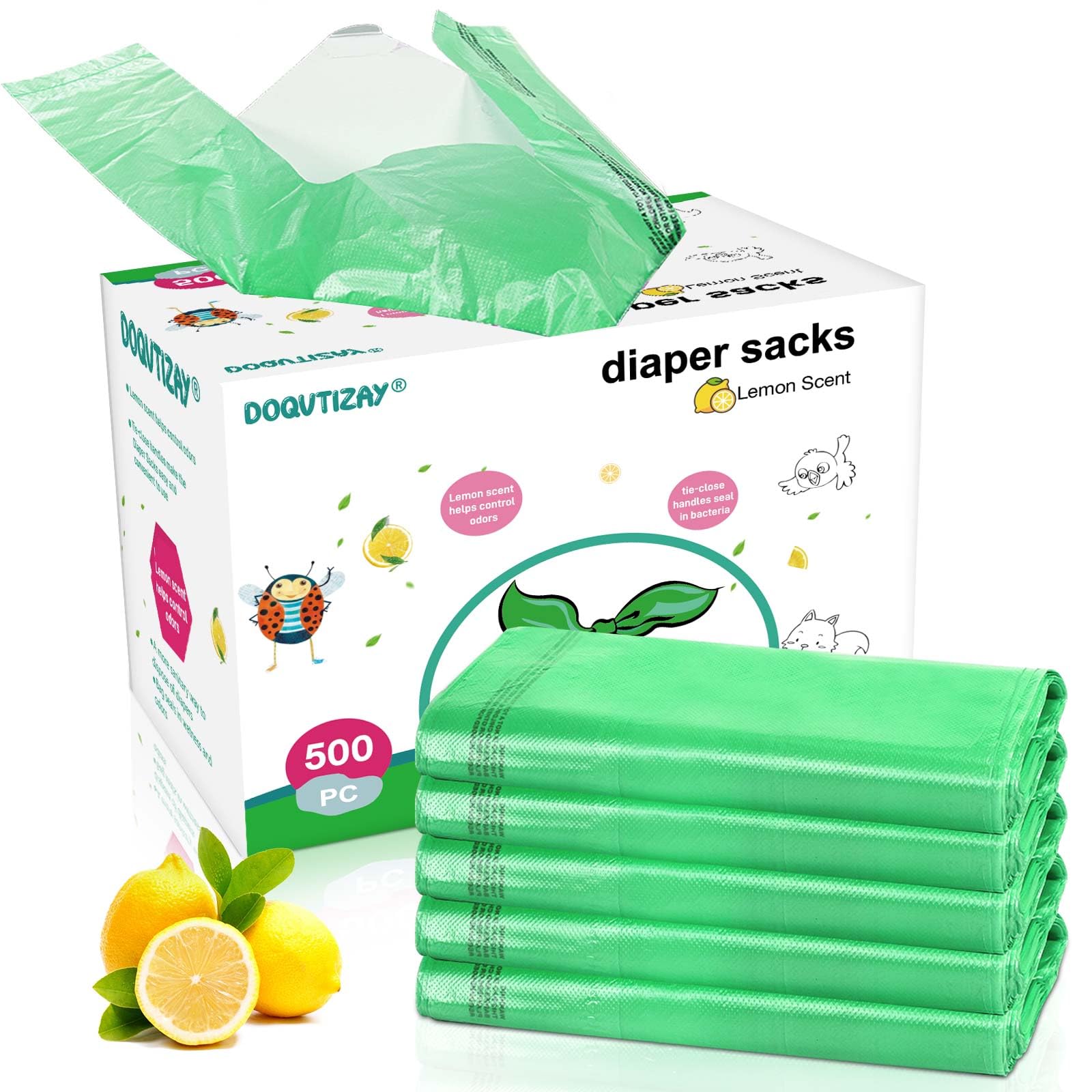 Amazon.com: Disposable Diaper Sacks, Lemon Scented Easy to Tie Baby ...