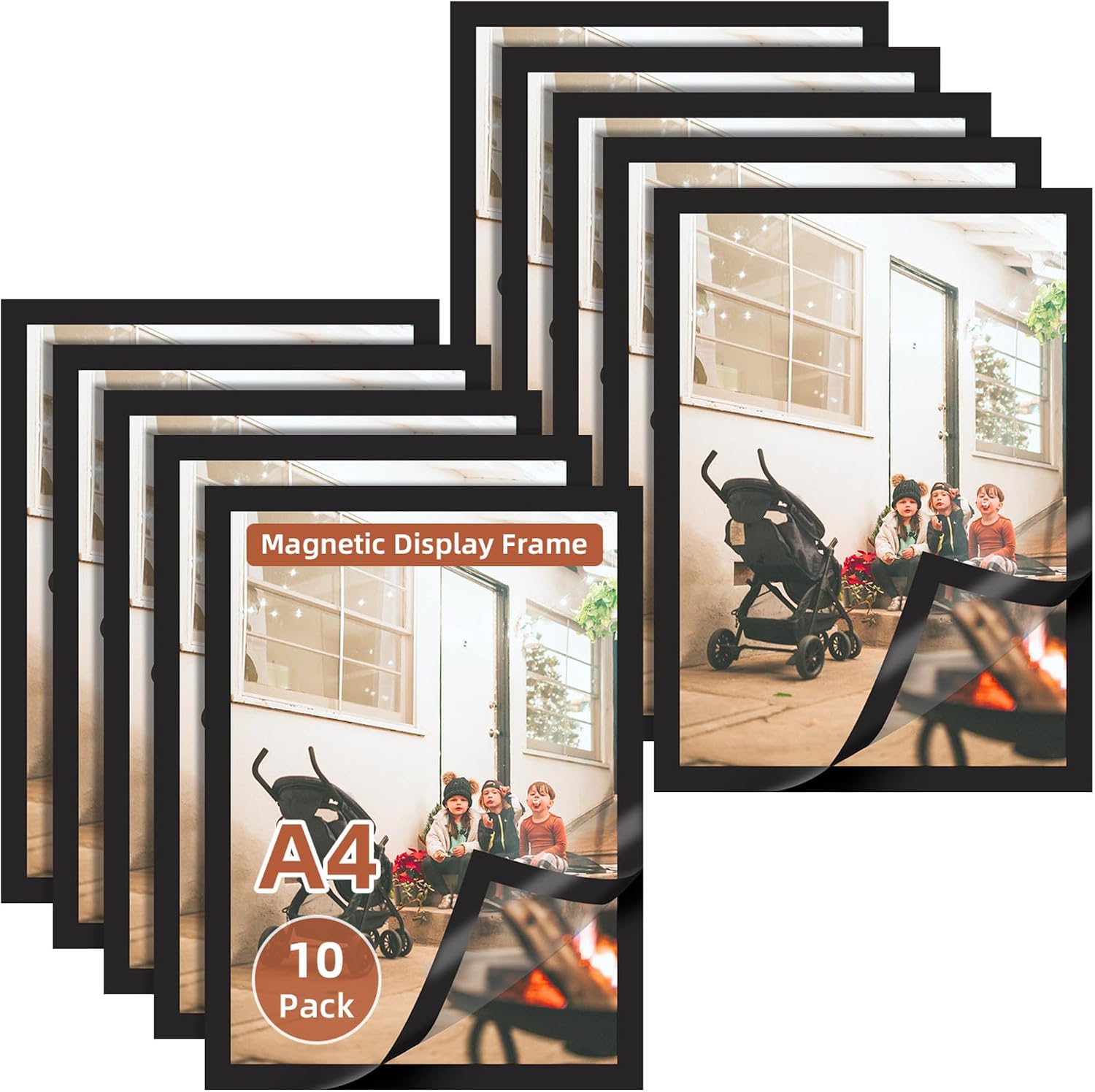 Mcbazel 10pcs A4 Magnetic Soft Picture Frames,Self Adhesive Collage ...