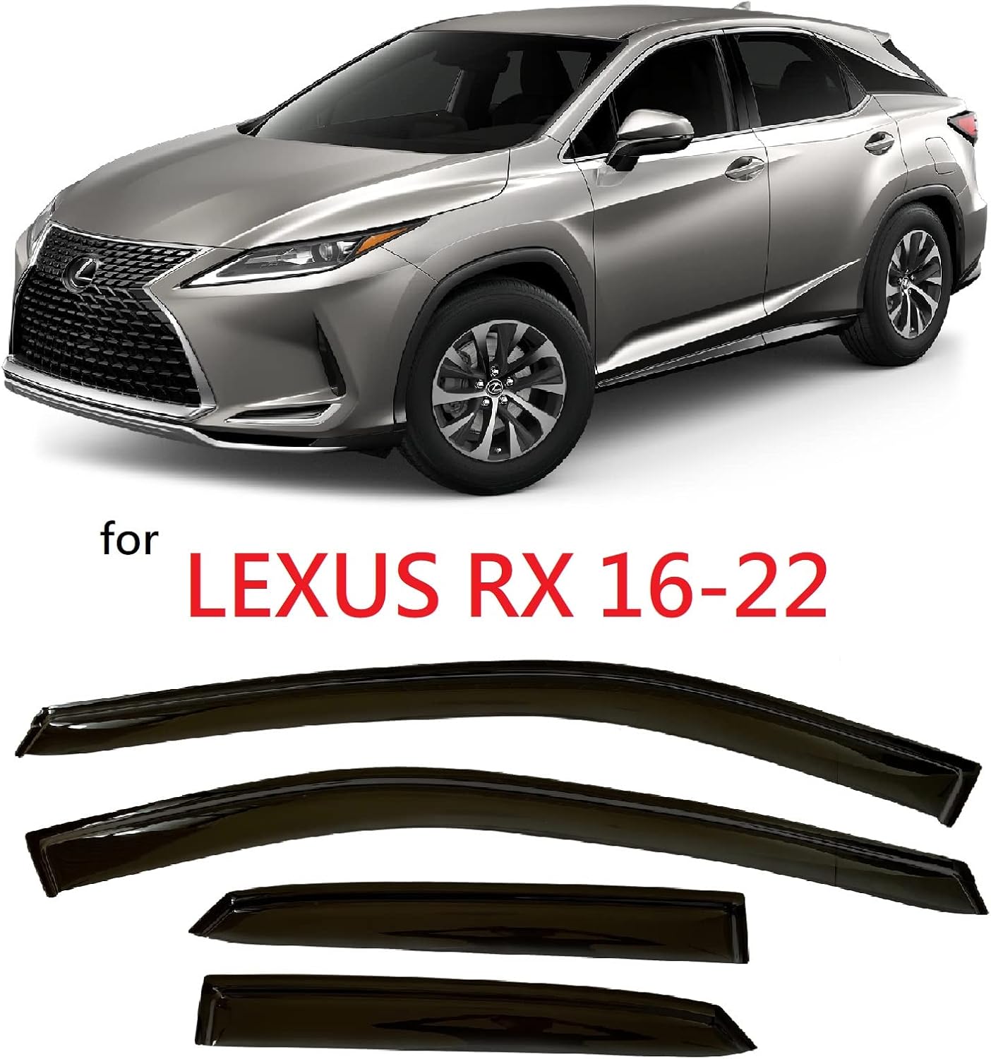 Amazon.com: Smoke Tinted Tape-On Side Window Vent Visor Deflectors Rain ...