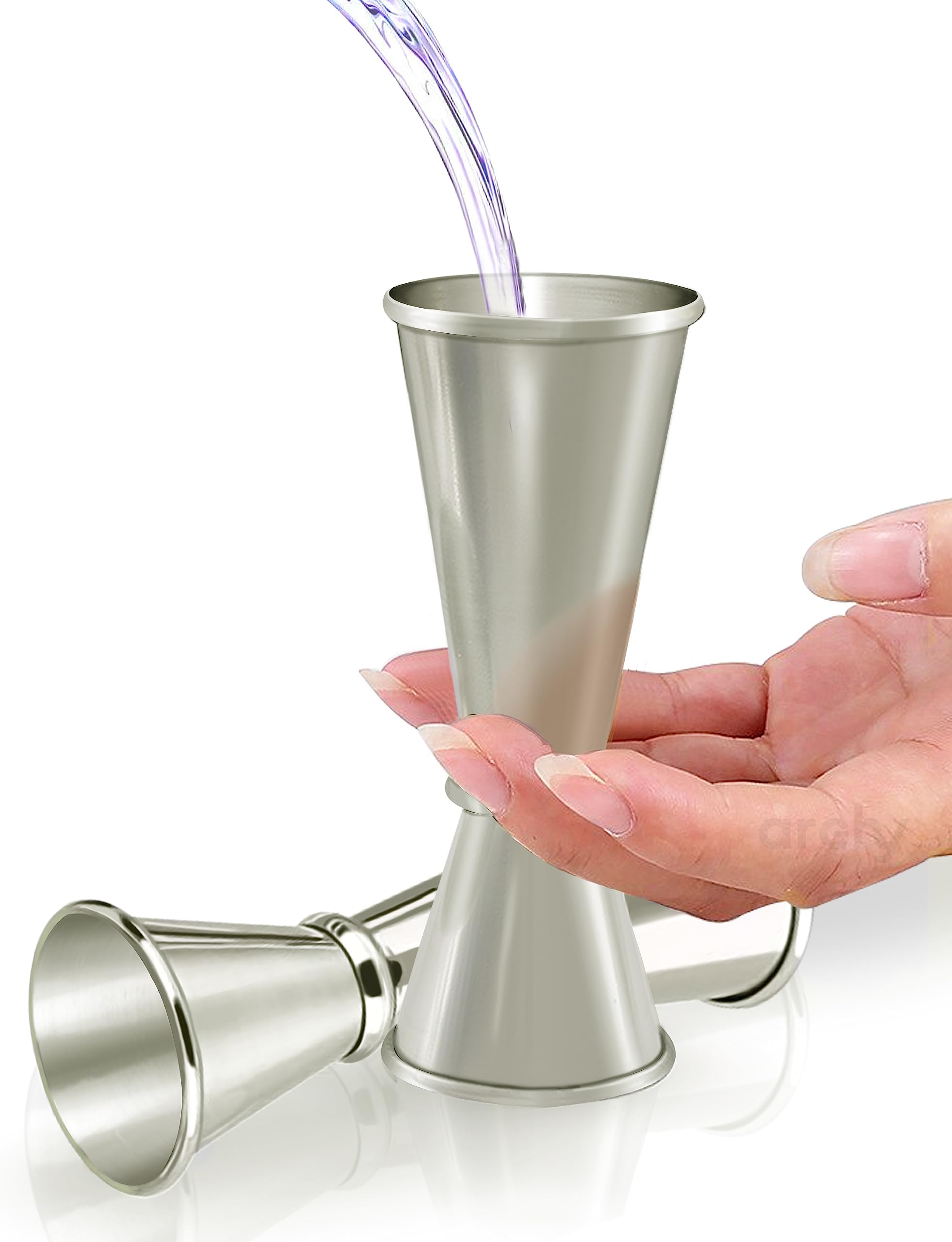 3 piezas de doble jigger & Cocktail Jiggers de acero inoxidable 1 oz x ...