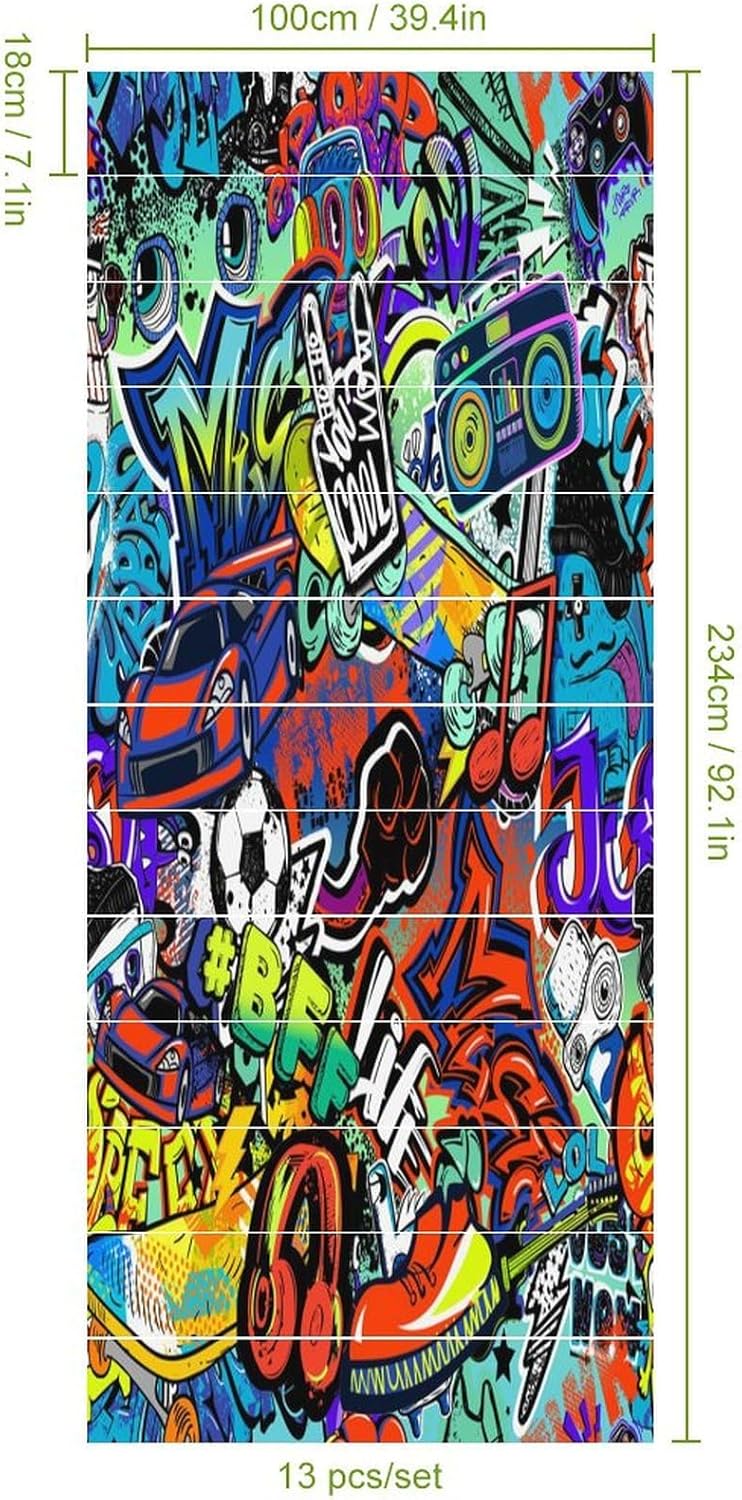 Calcomanías modernas de grafiti en acuarela, calcomanías para escaleras ...