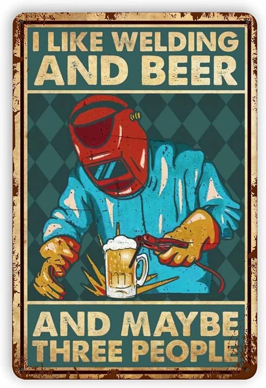 Amazon.com: SaNavie Welder Welding Retro Metal Poster Workshop Plaque ...