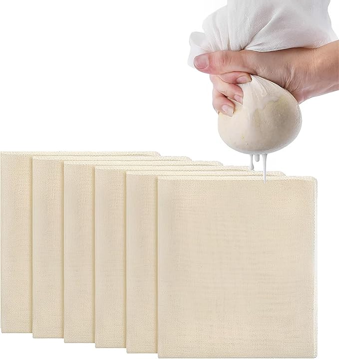 6Pcs Reusable Muslin Cloths - Cheese Cloth Weave Fabric Filter for ...