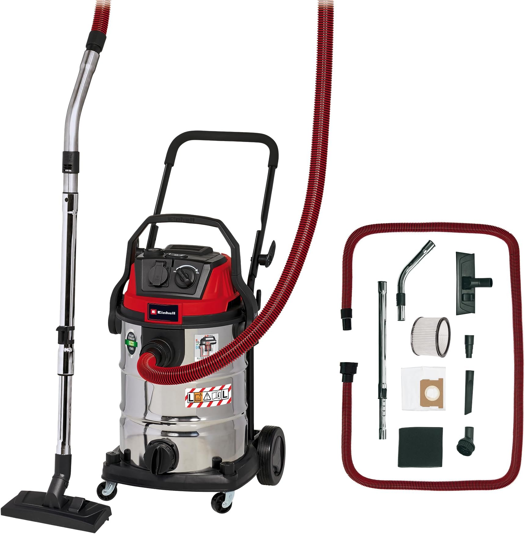 Einhell Wet and Dry Vacuum Cleaner | 1500W, 30L Stainless Steel ...