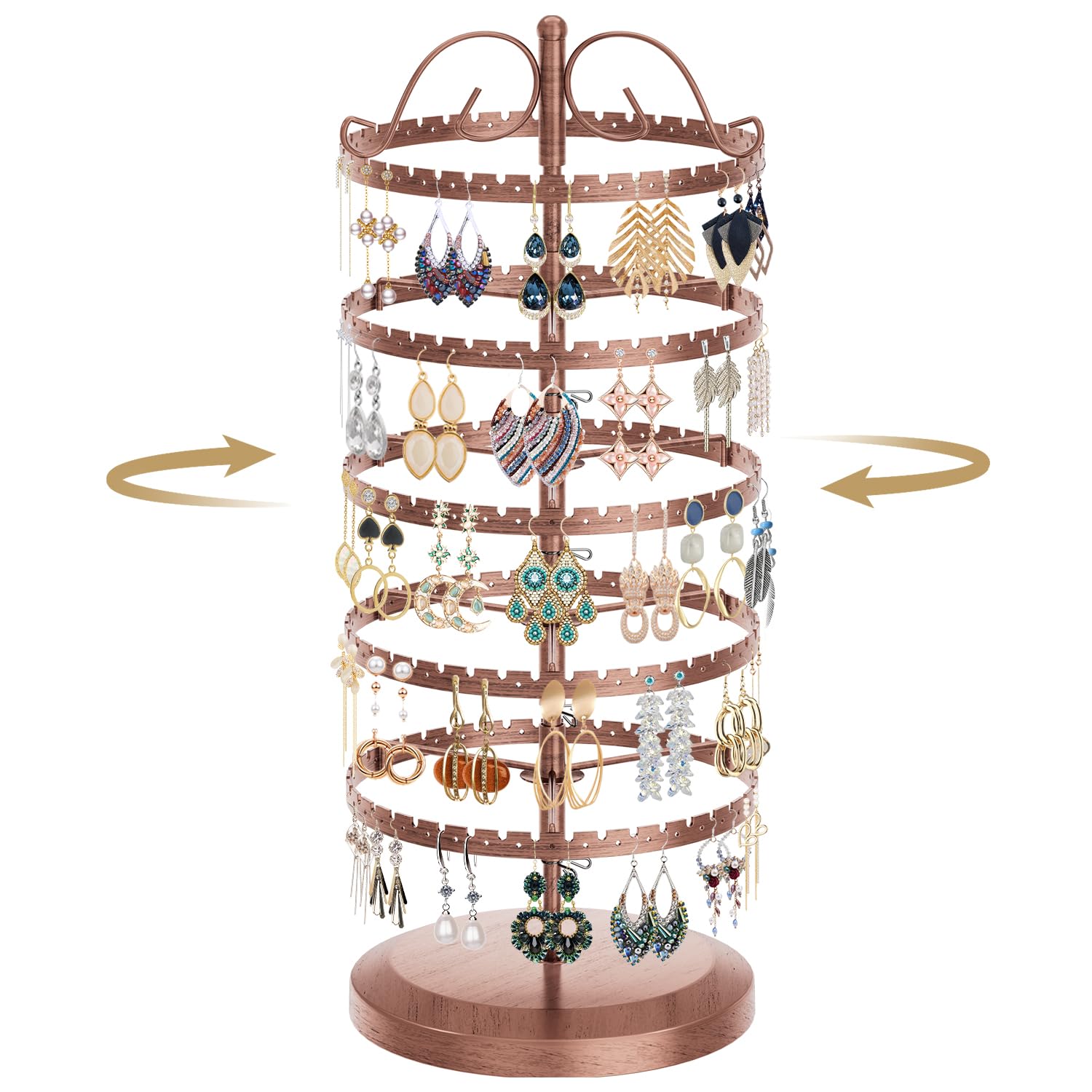 Amazon.com: LASZOLA 5 Tier Bronze Earring Holder Organizer Tree Women ...