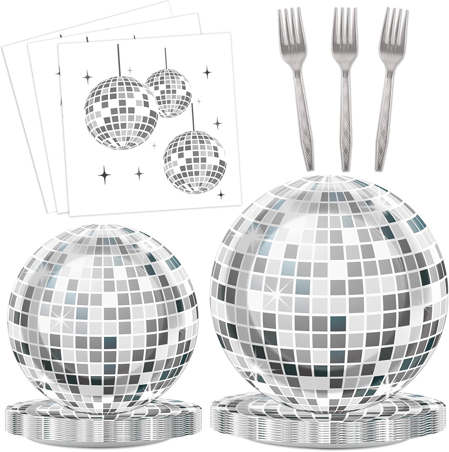 Amazon.com: 200PCS Disco Theme Party Plates and Napkins 1970s Birthday ...
