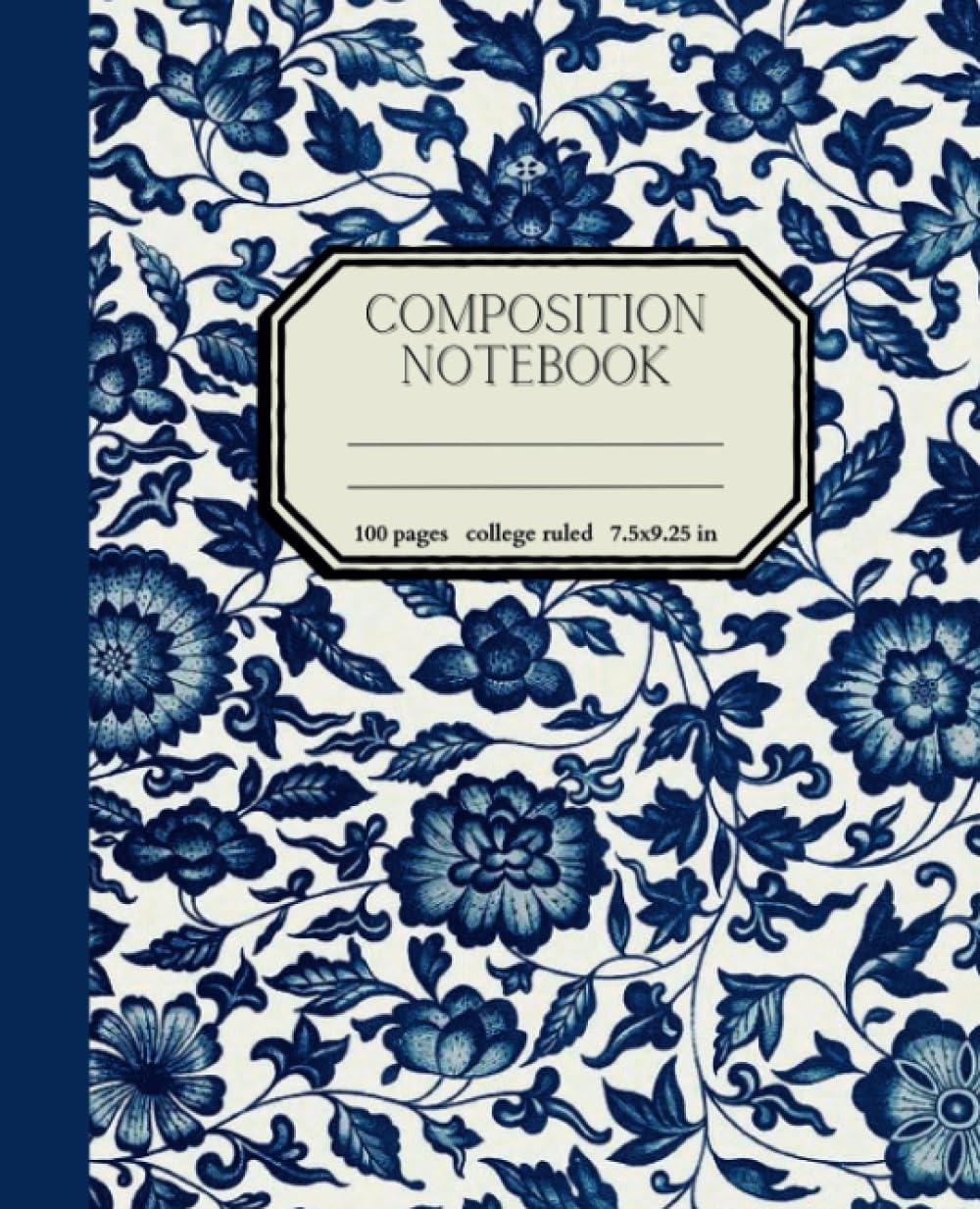 Amazon.com: Composition Notebook, College Ruled: Floral Blue China ...