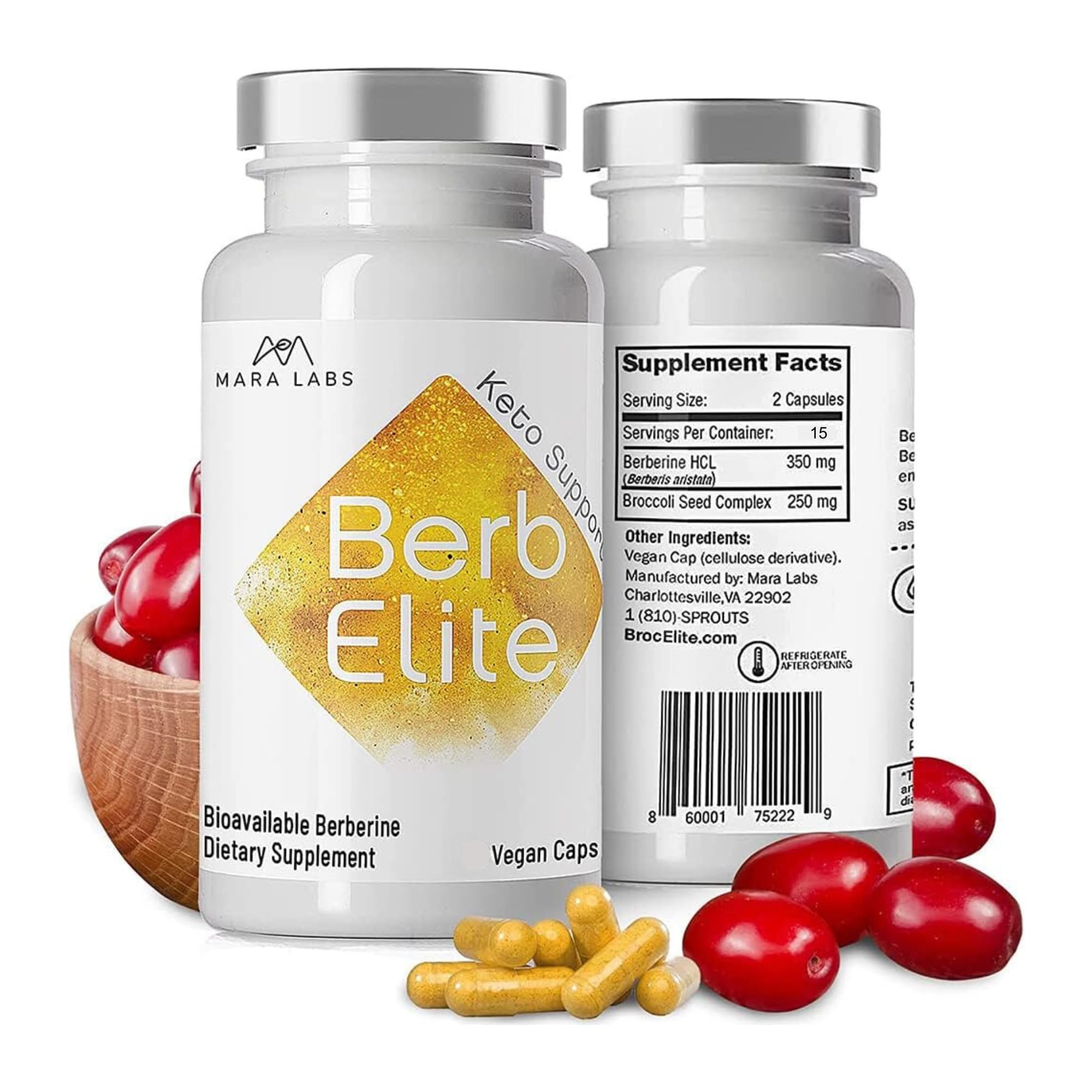 Amazon.com: BrocElite BerbElite | 350mg Berberine HCL & Broccoli Seed ...