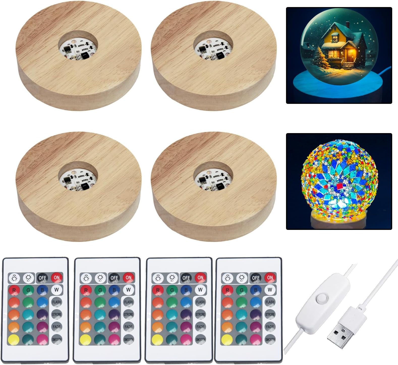 Amazon.com: Mudder 2 Pieces LED Base Display Base Lighted Display Stand ...