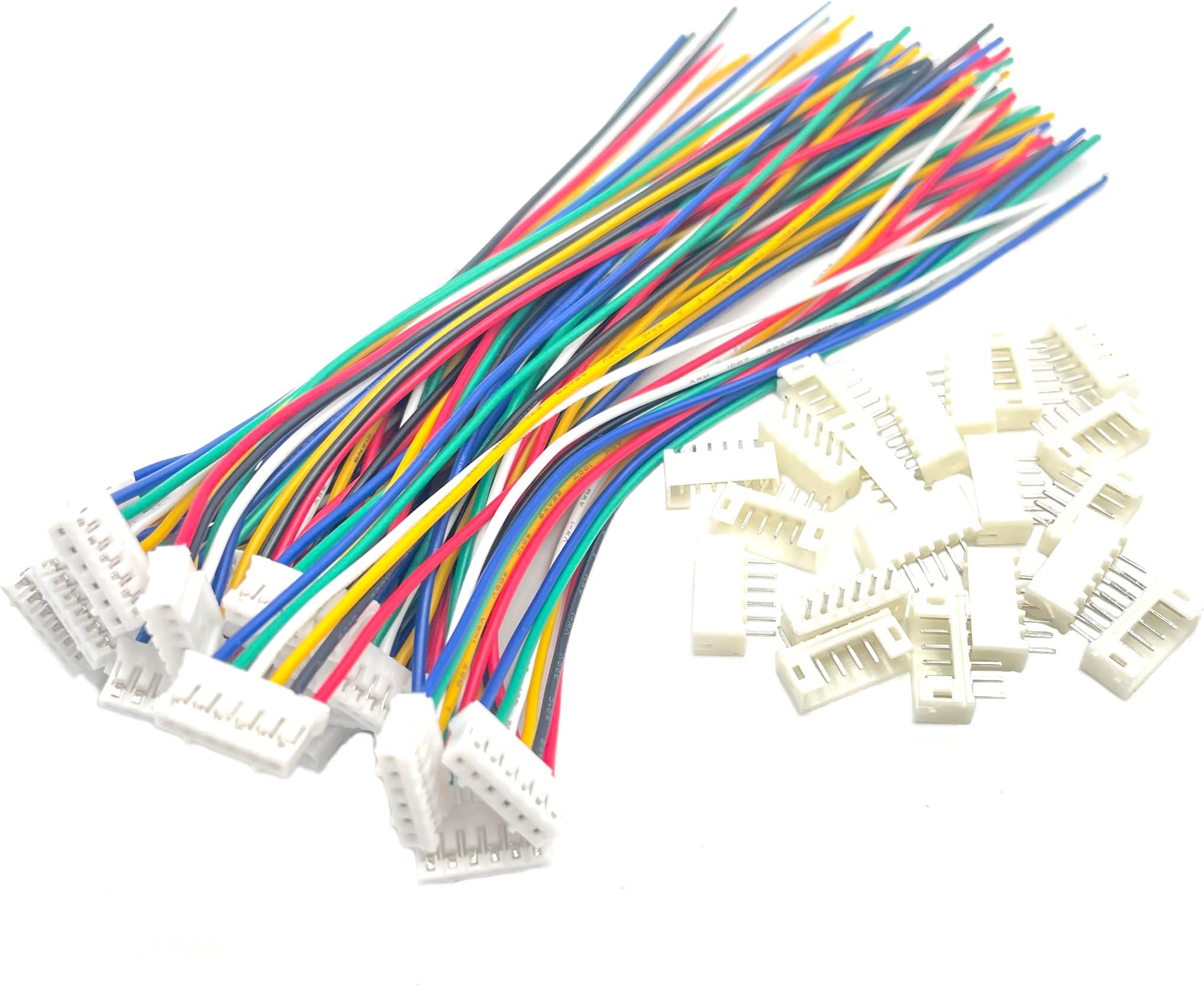 Amazon.com: 20 Pairs JST PH 2.0mm 6Pin Plug Connector, JST PH 2.0mm Pitch 6 Pin Male Female ...