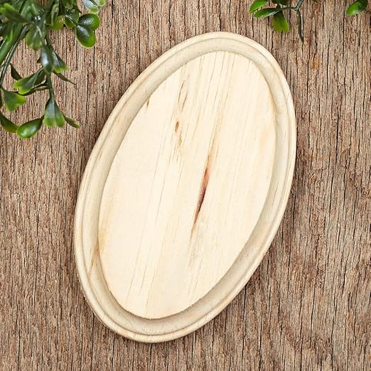 Amazon.com: Pack of 4 Unfinished Wood Beveled Edge Oval Plaques from ...