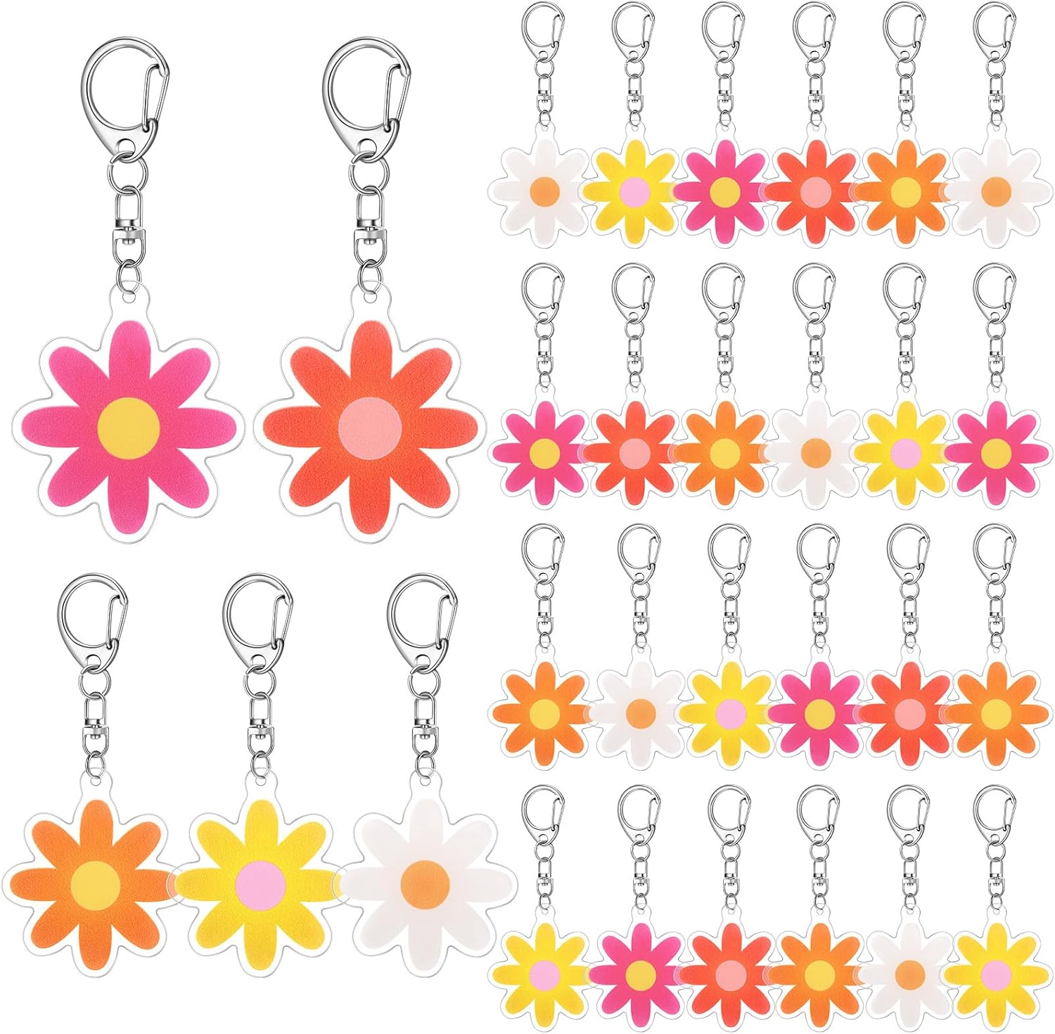 Amazon.com: Kenning 50 Pcs Flower Keychain Daisy Party Gifts Cute ...