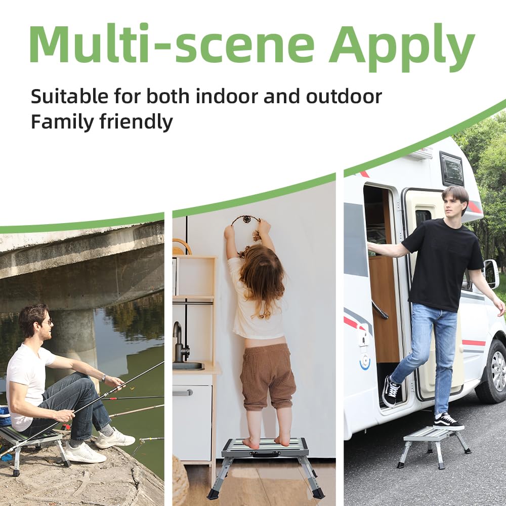 Snapklik.com : GarfatolRv Safety RV Steps Adjustable Height Folding ...