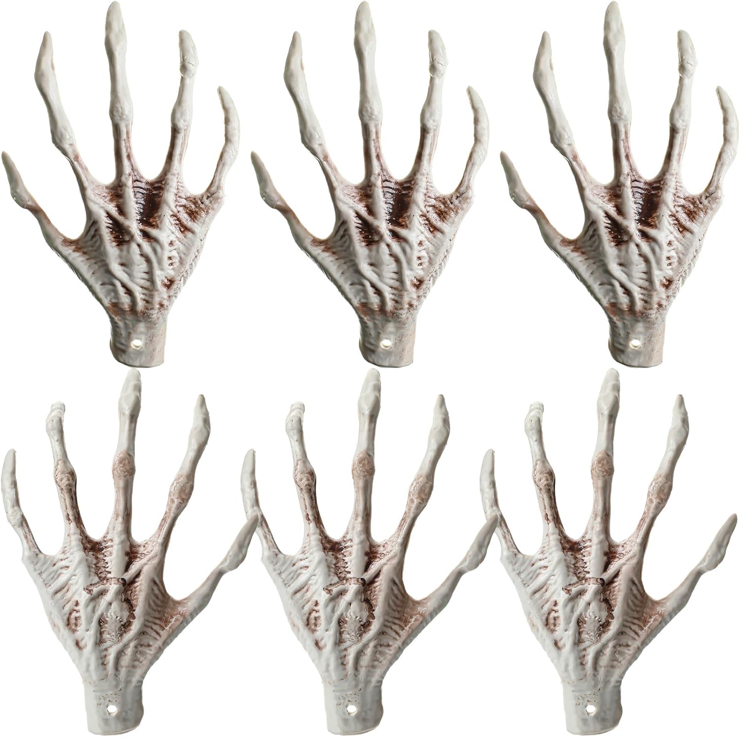 Amazon.com: Yunsailing 3 Pairs Halloween Witch Skeleton Hands Realistic ...