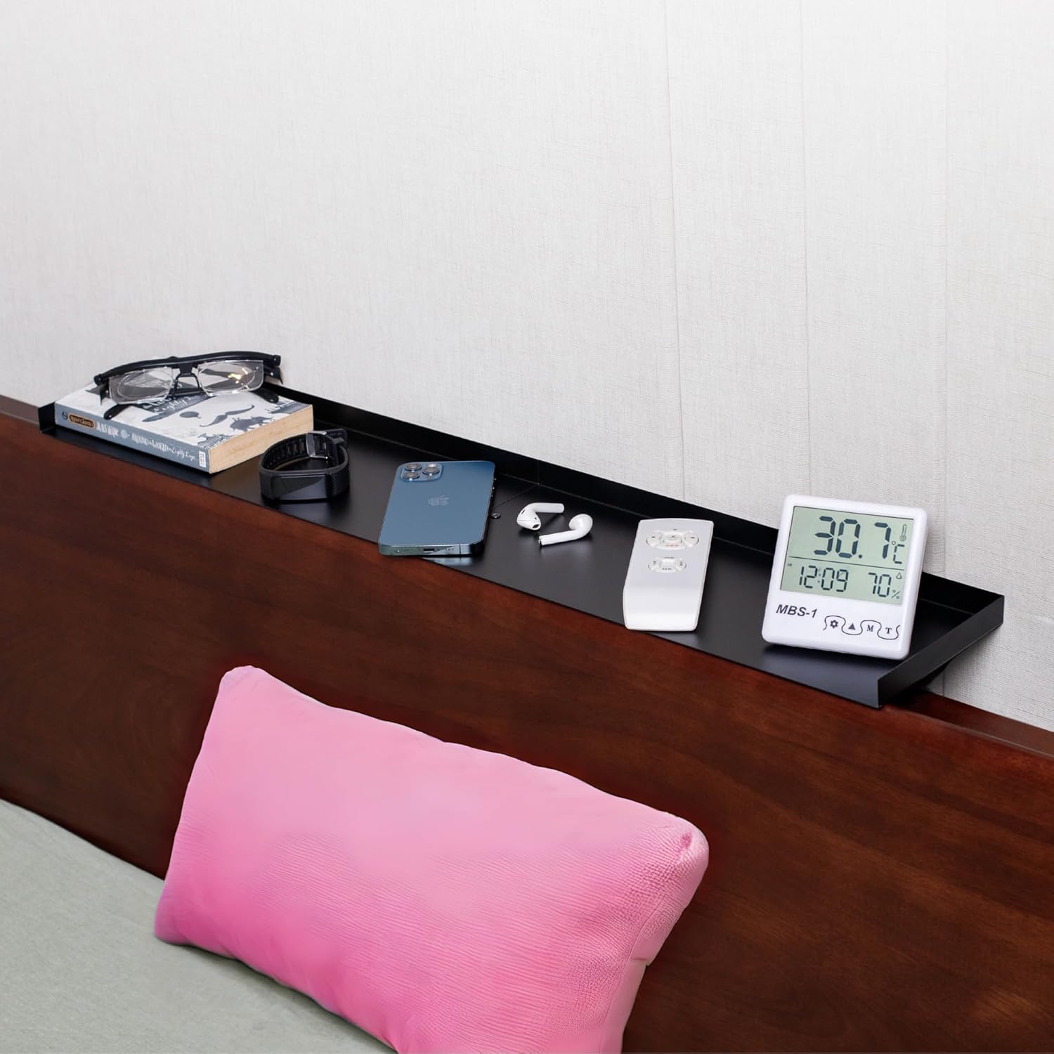 Amazon.com: No-Screws Bed Headboard Shelf Attachment - METAL Twin, King ...