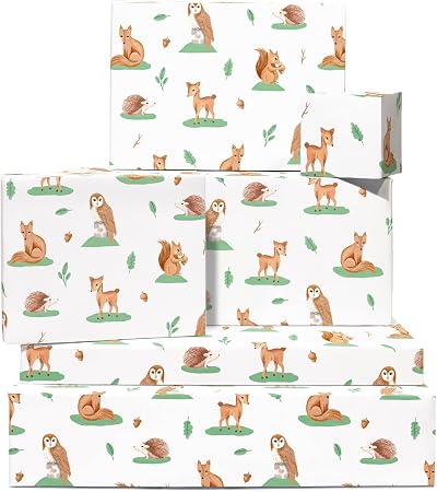 Amazon.com: CENTRAL 23 White Wrapping Paper for Kids - 6 Sheets of ...