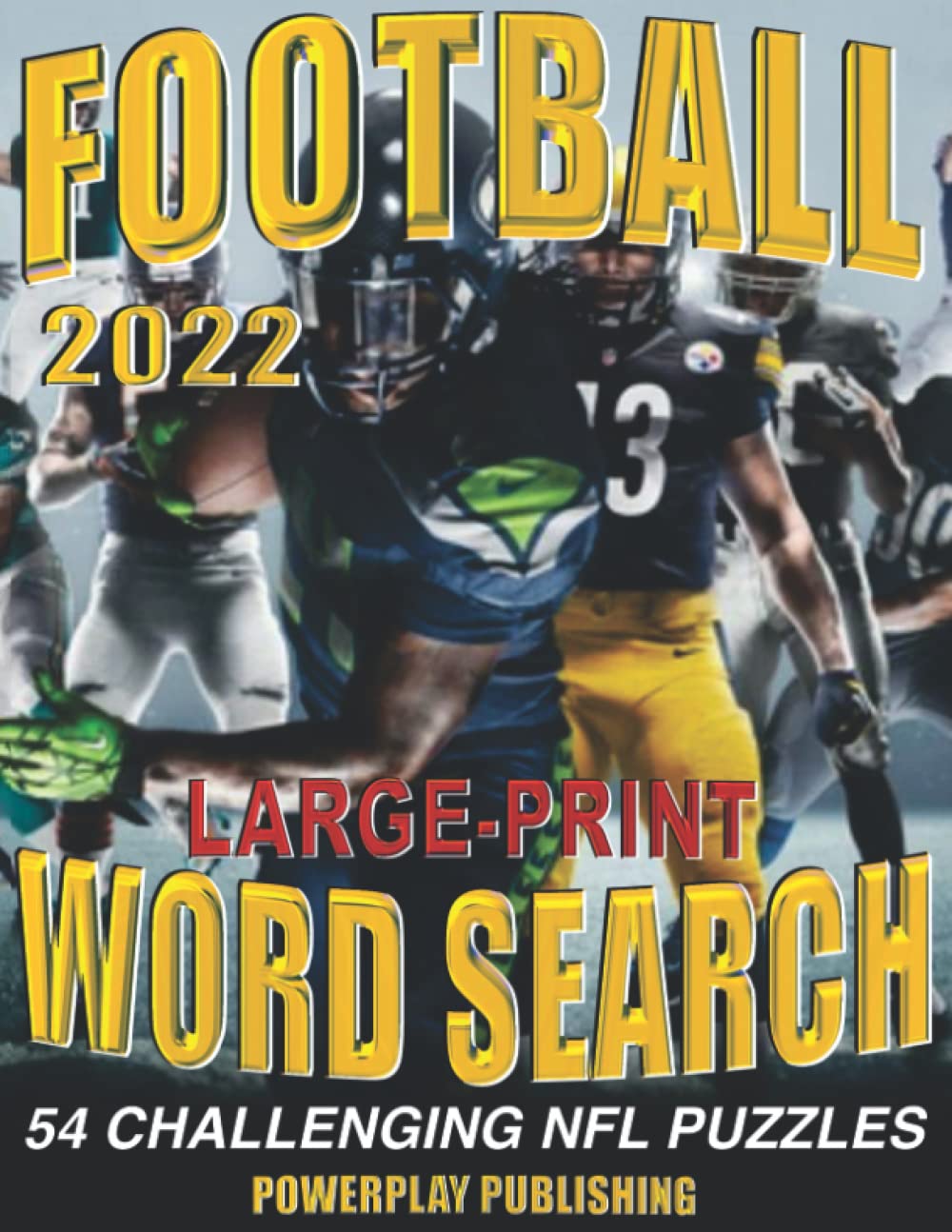 FOOTBALL LARGE-PRINT WORD SEARCH: 54 CHALLENGING NFL PUZZLES IN LARGE ...