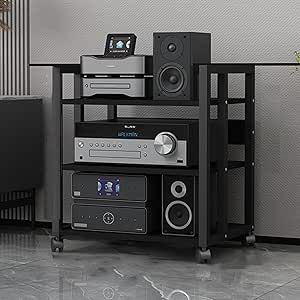 Amazon.com: Media Storage Cabinet Stereo Cabinet Small Media Console 4 ...