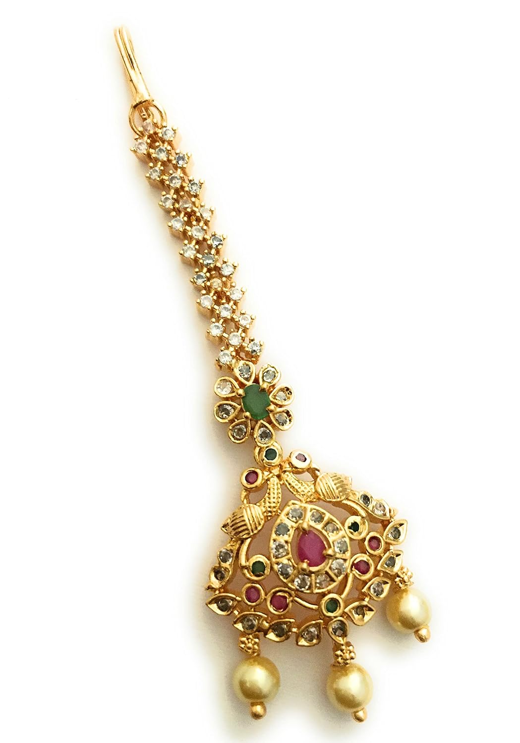Buy Sasitrends Micro Gold Plated AD Stone Studded Maan Tikka for Women ...