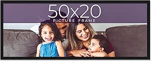 Amazon.com - 50x20 Frame Black Real Wood Picture Frame Width 0.75 ...