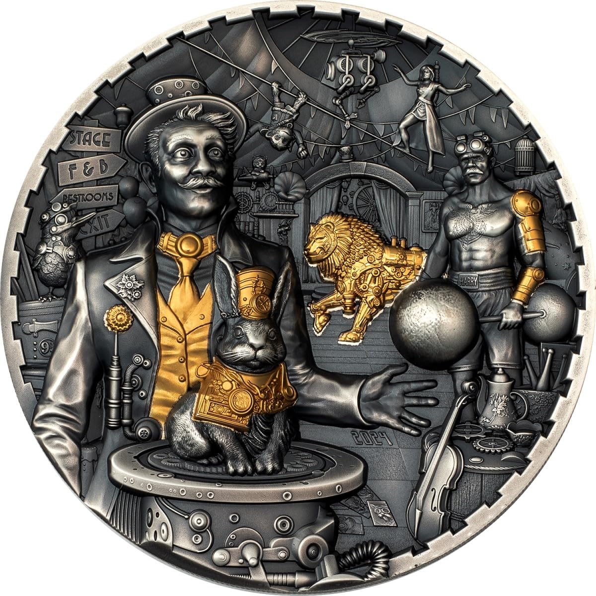 Carnival Steampunk ultra high relief 3 oz silver coin at Amazon's ...