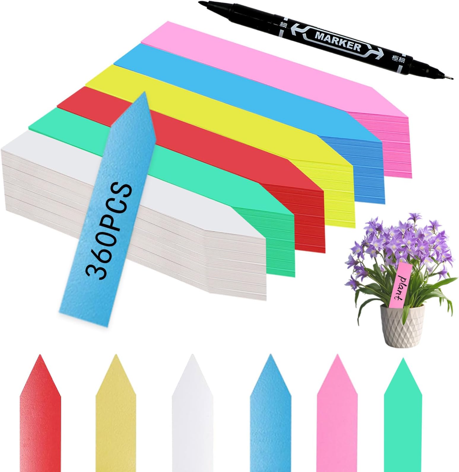 Amazon.com: 300 Pcs Plant Labels 4 Inch Plastic Plant Name Tags for ...