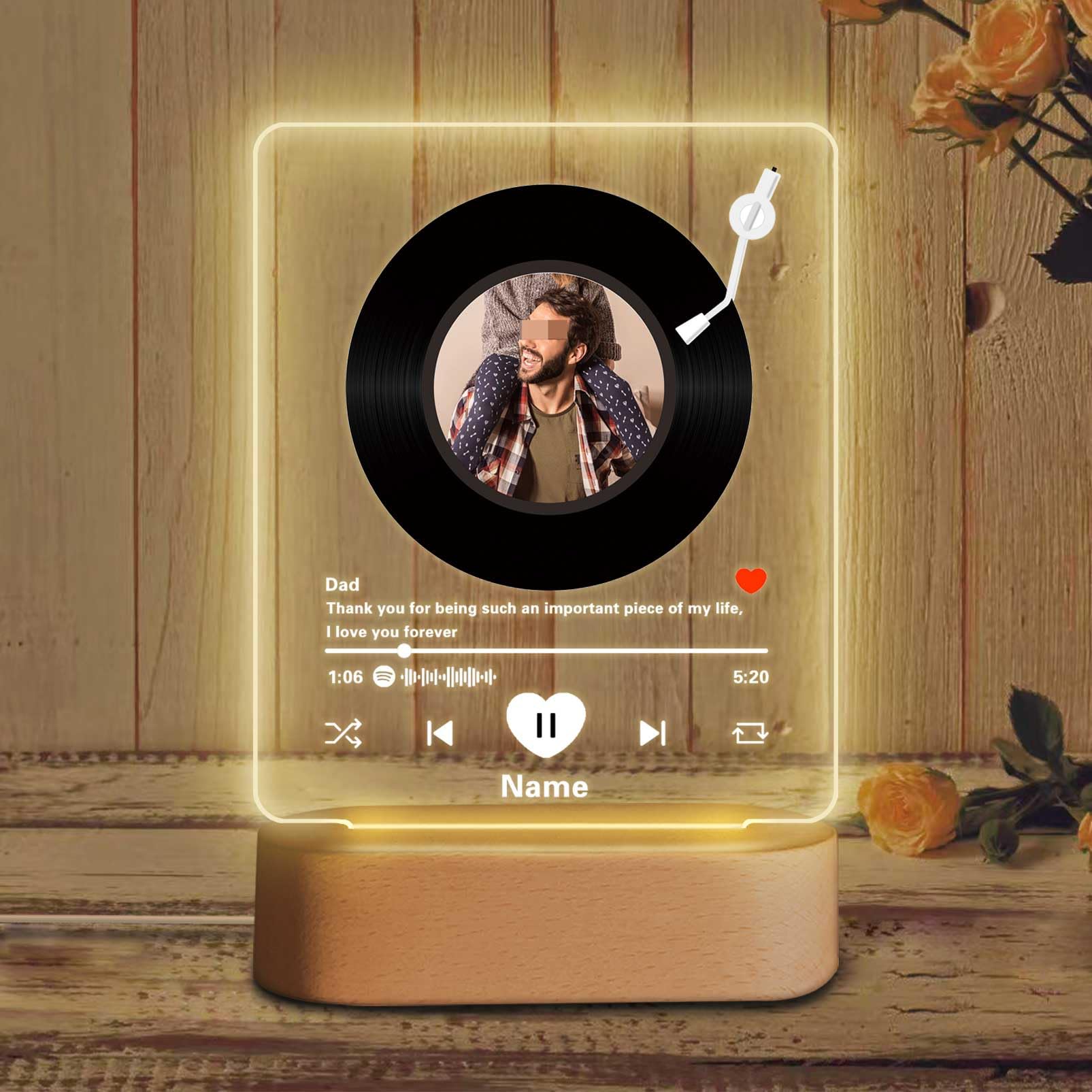 Dicodes Personalized Song Night Light Gift with Photo Customized ...