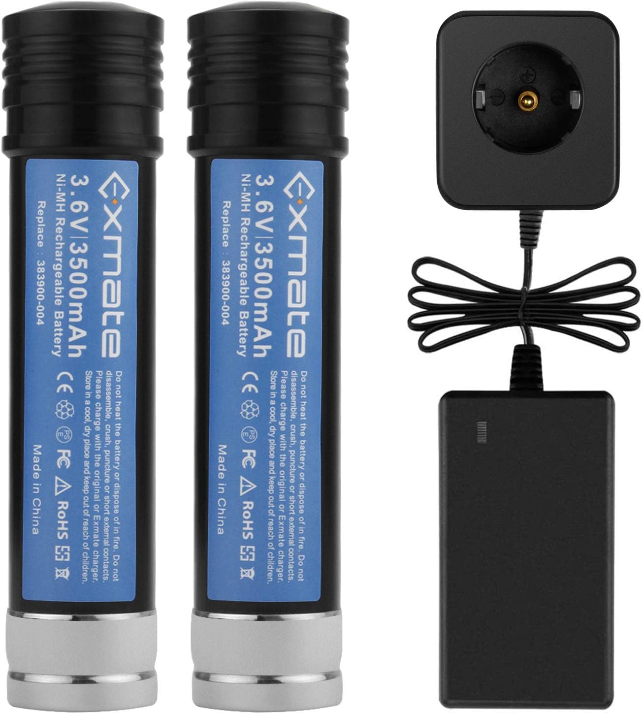 Amazon.com: Exmate 2 Pack 3.6V 3.0Ah Ni-MH Battery with 3.6V Charger ...