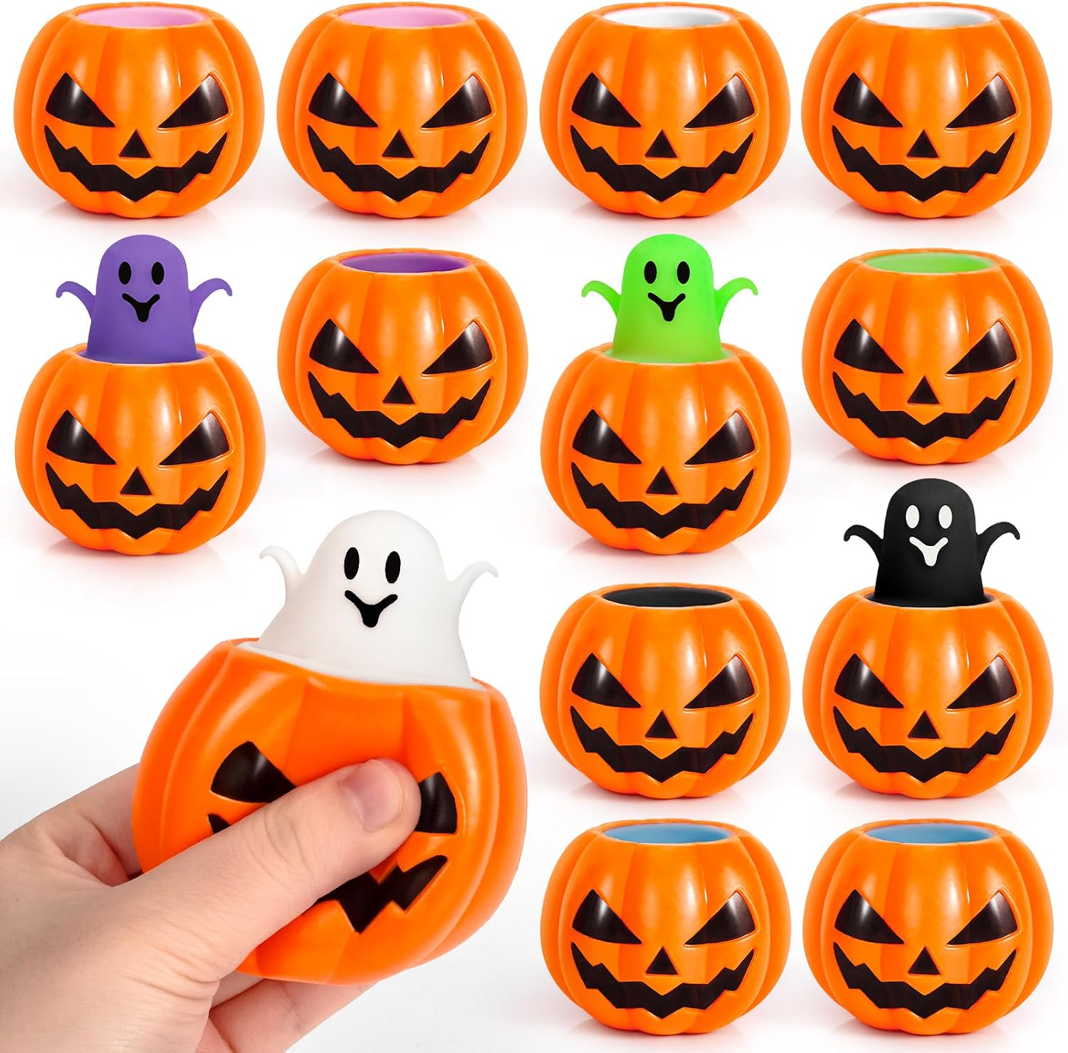 Amazon.com: Halloween Party Favors for Kids, 12 Pcs Halloween Pumpkin ...