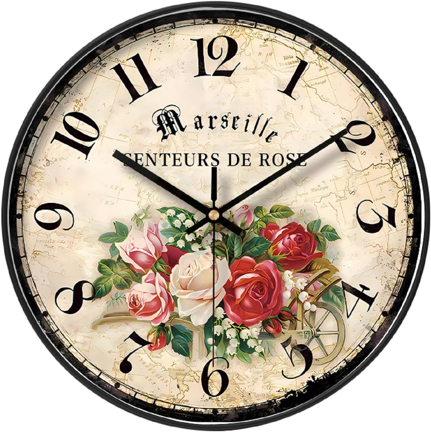 Amazon.de: LB H&F Vintage Wanduhr lautlos ohne tickgeräusche Küchenuhr ...