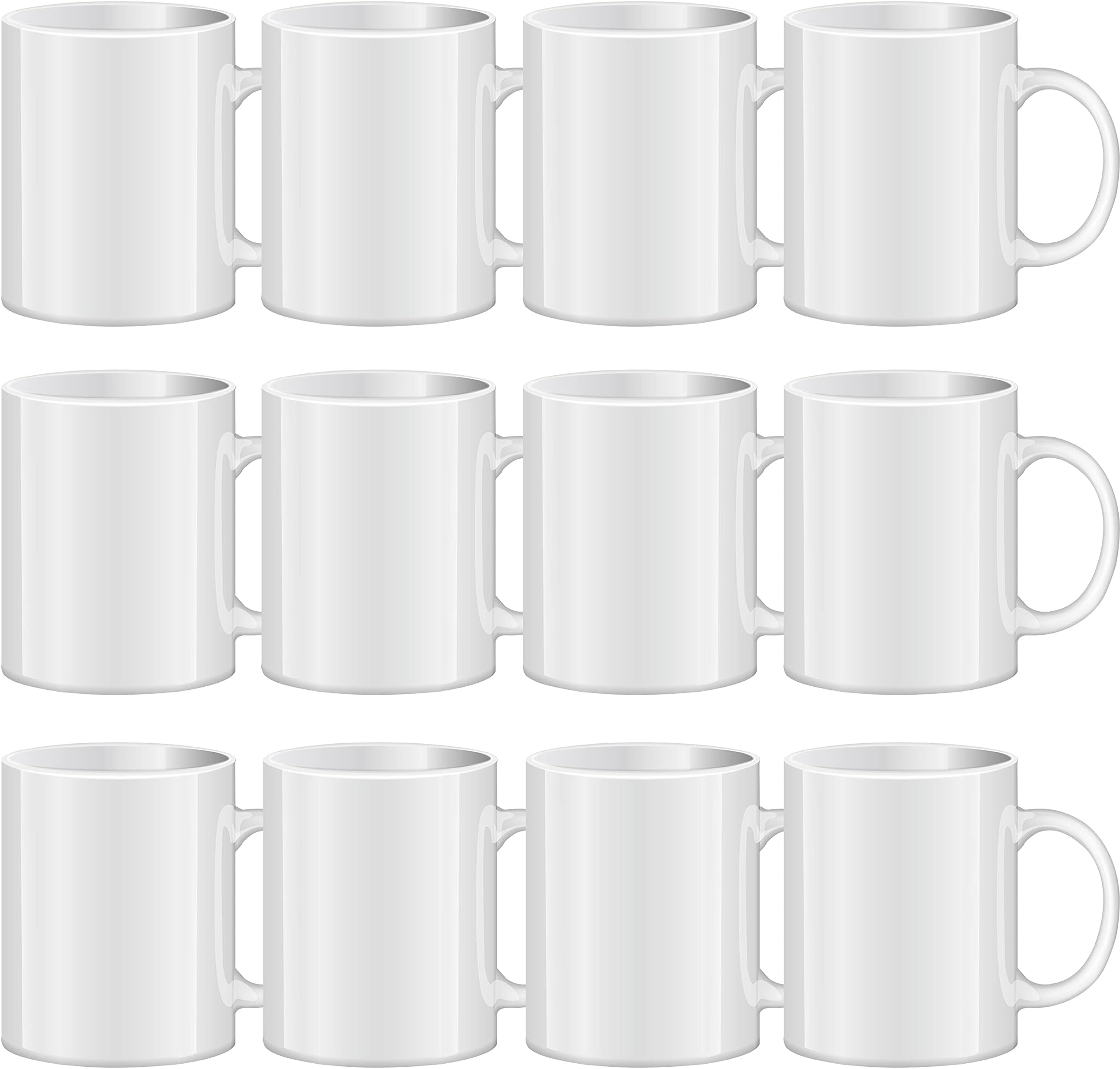 Amazon.com: TWISTED ENVY Coffee Mug - Sublimation Blank - White - Tazas ...