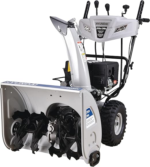 Hyundai 24-Inch 212cc Two-Stage Gas Powered Snow Blower with Electric ...