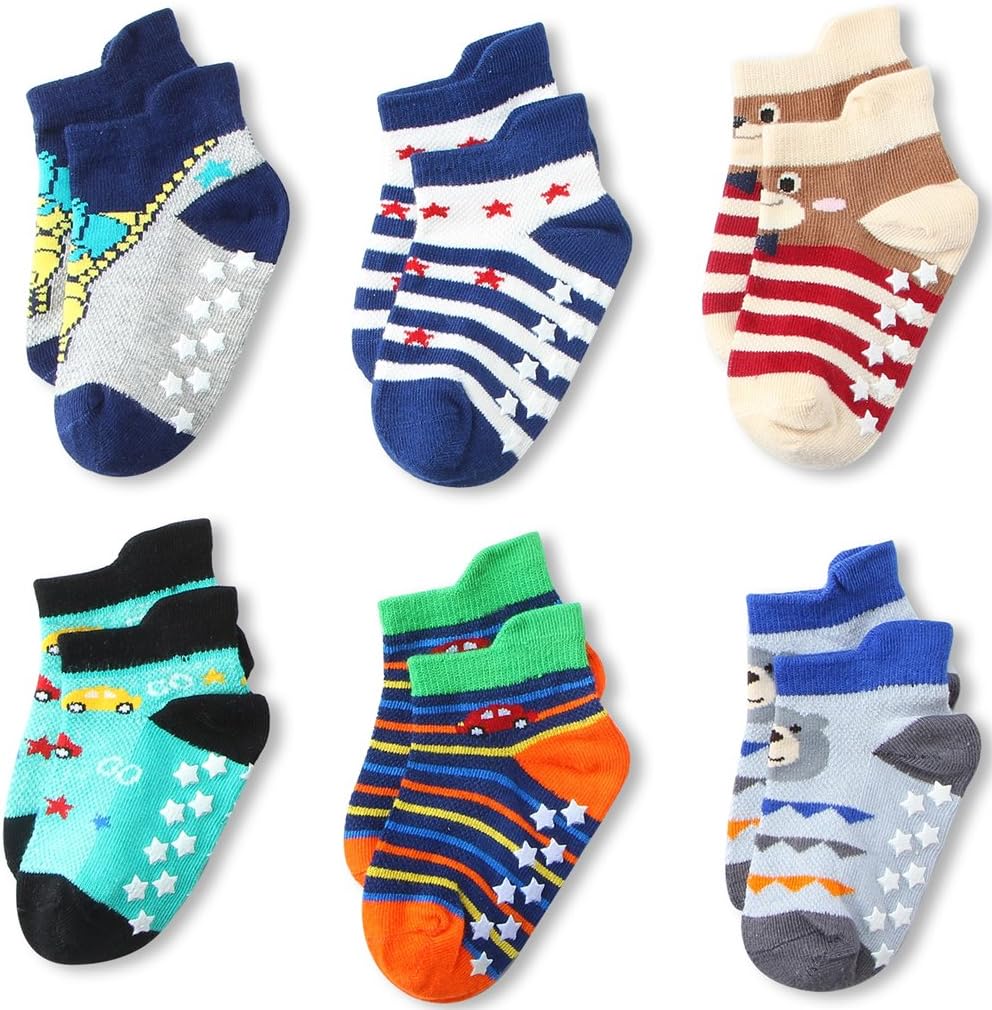 12 pares de calcetines antideslizantes para bebé con agarres, 6 pares ...